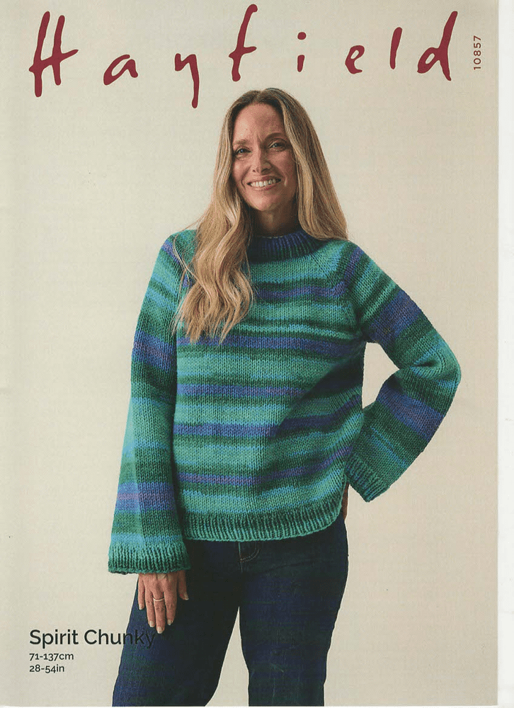 Hayfield Ladies Sweater Knitting Pattern in Spirit Chunky 10857