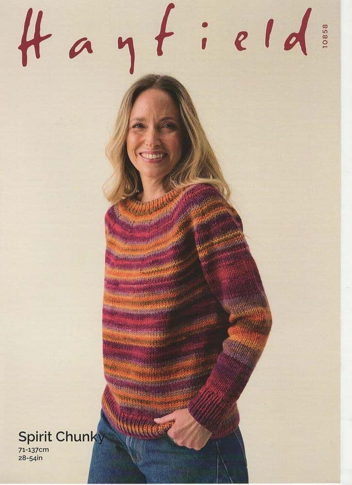 Hayfield Ladies Sweater Knitting Pattern in Spirit Chunky 10858