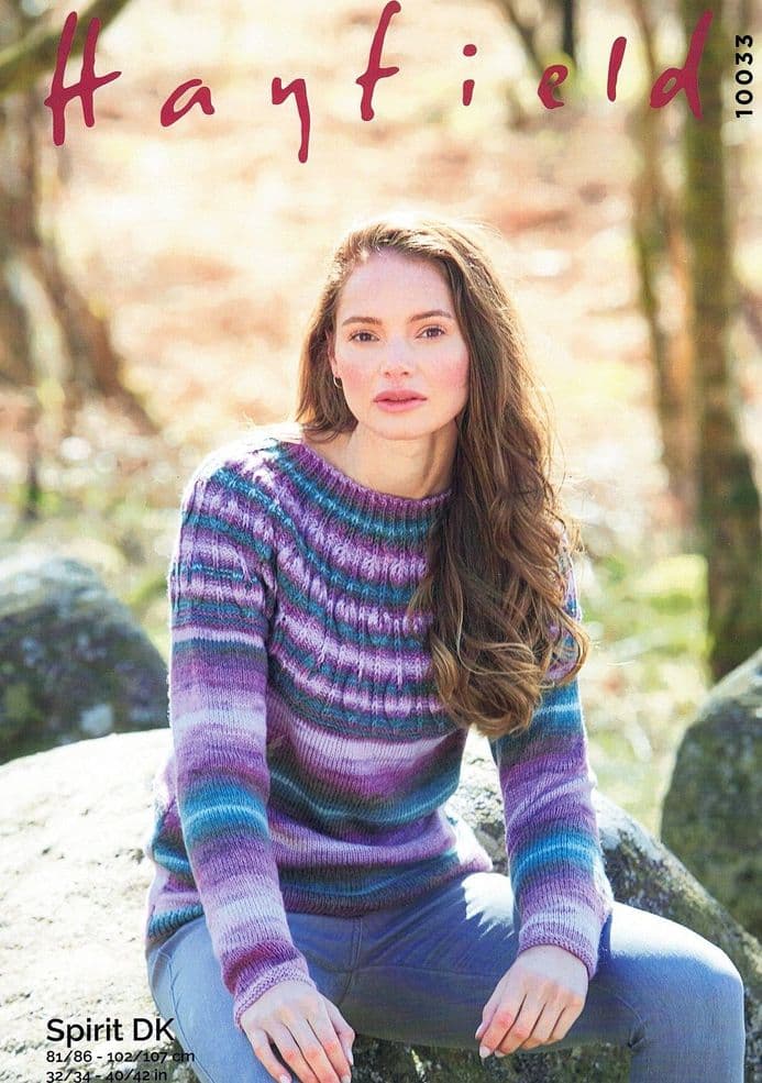 Hayfield Ladies Sweater Knitting Pattern in Spirit DK 10033