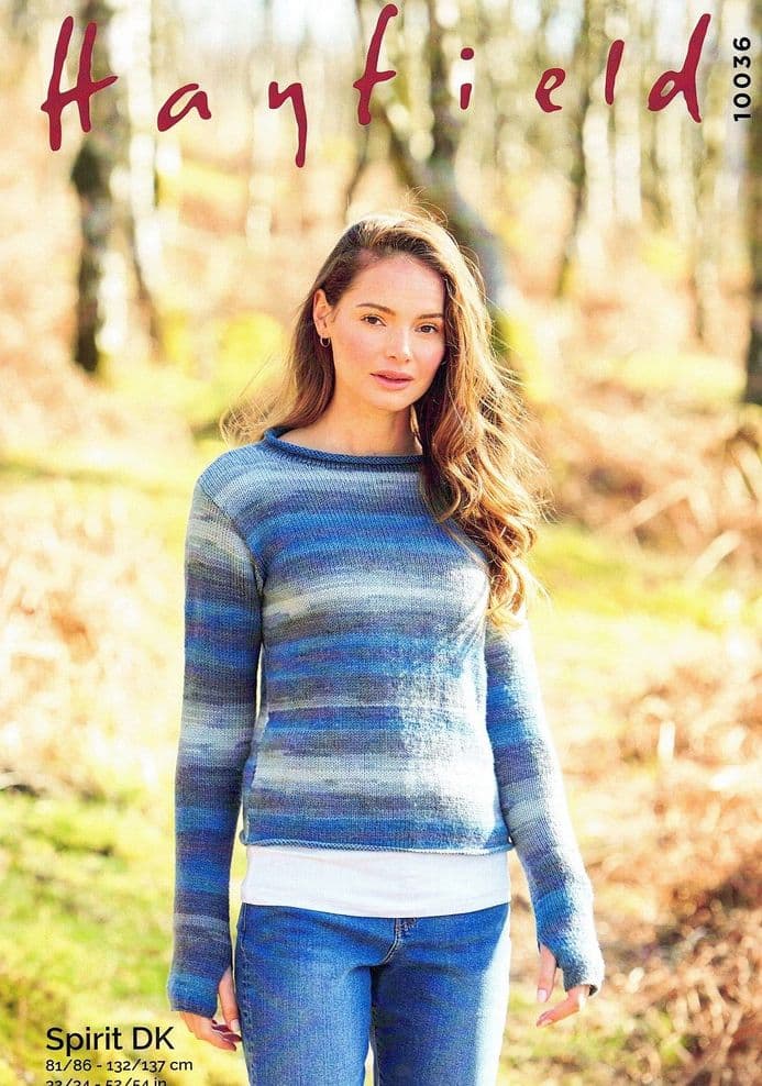 Hayfield Ladies Sweater Knitting Pattern in Spirit DK 10036