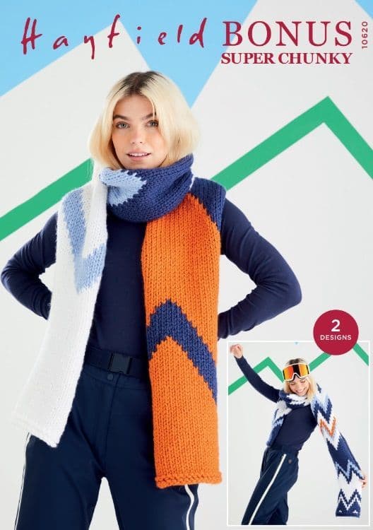 Hayfield Scarves Knitting Pattern in Bonus Super Chunky - 10620 PDF ...