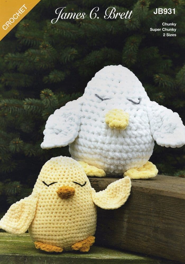 James C Brett Chicks Toys Crochet Pattern in Flutterby Chunky ...