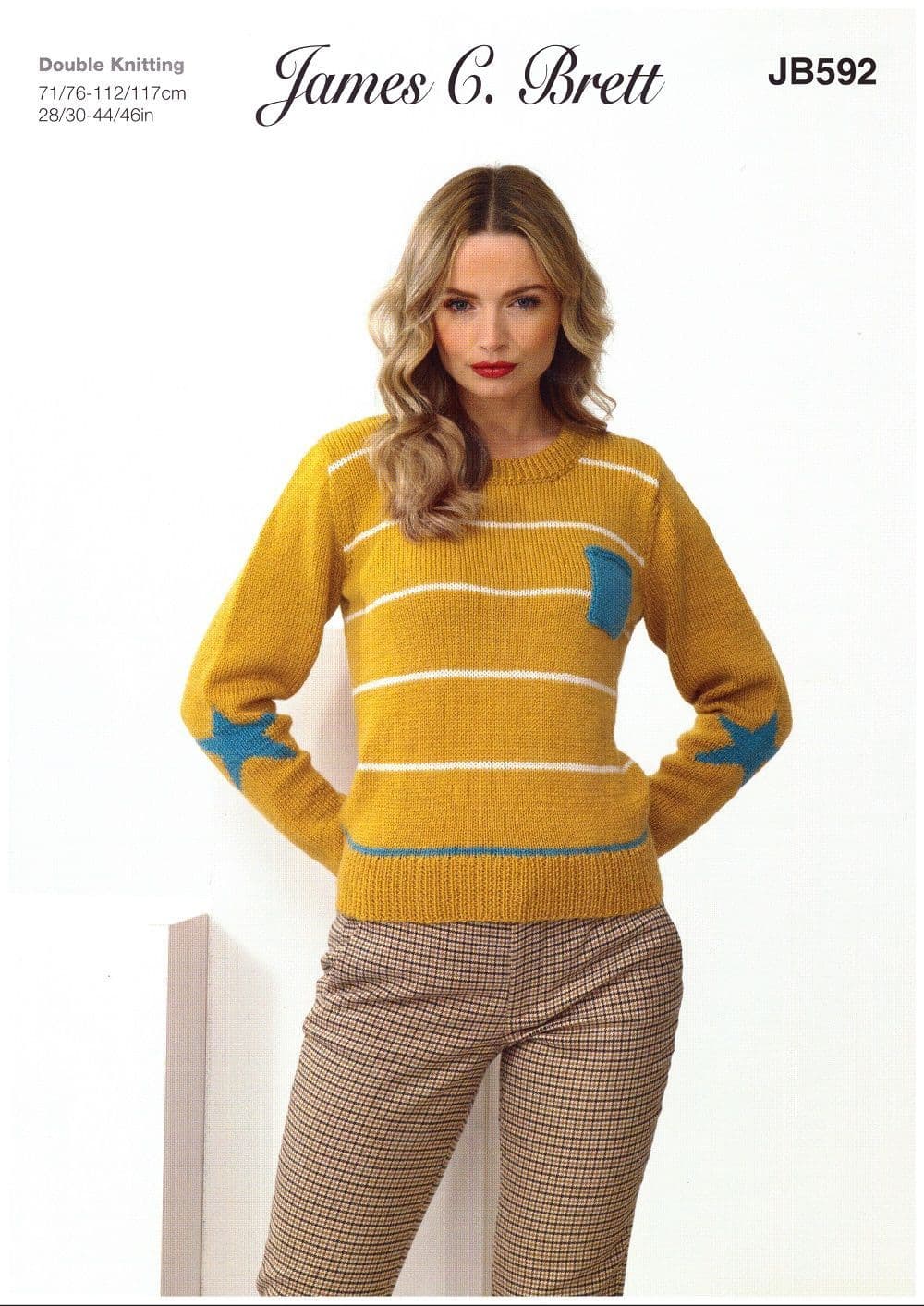 James C Brett Ladies Sweater Knitting Pattern in Merino DK JB592
