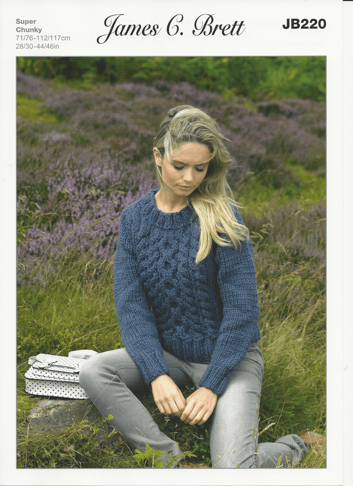 James C Brett Ladies Sweater Super Chunky Knitting Pattern JB220