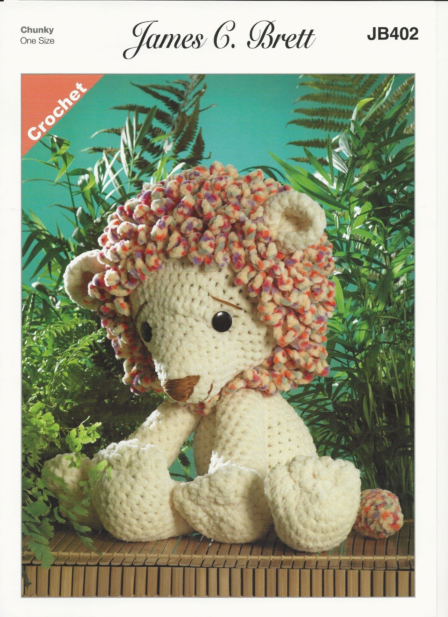 James C Brett Rory the Lion Toy Crochet Pattern in Flutterby Chunky JB402
