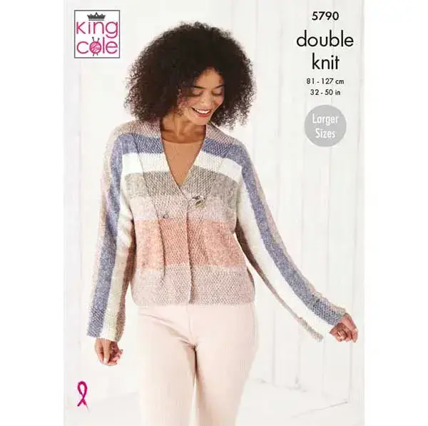 King Cole Ladies Cardigans Knitting Pattern in Harvest DK 5790