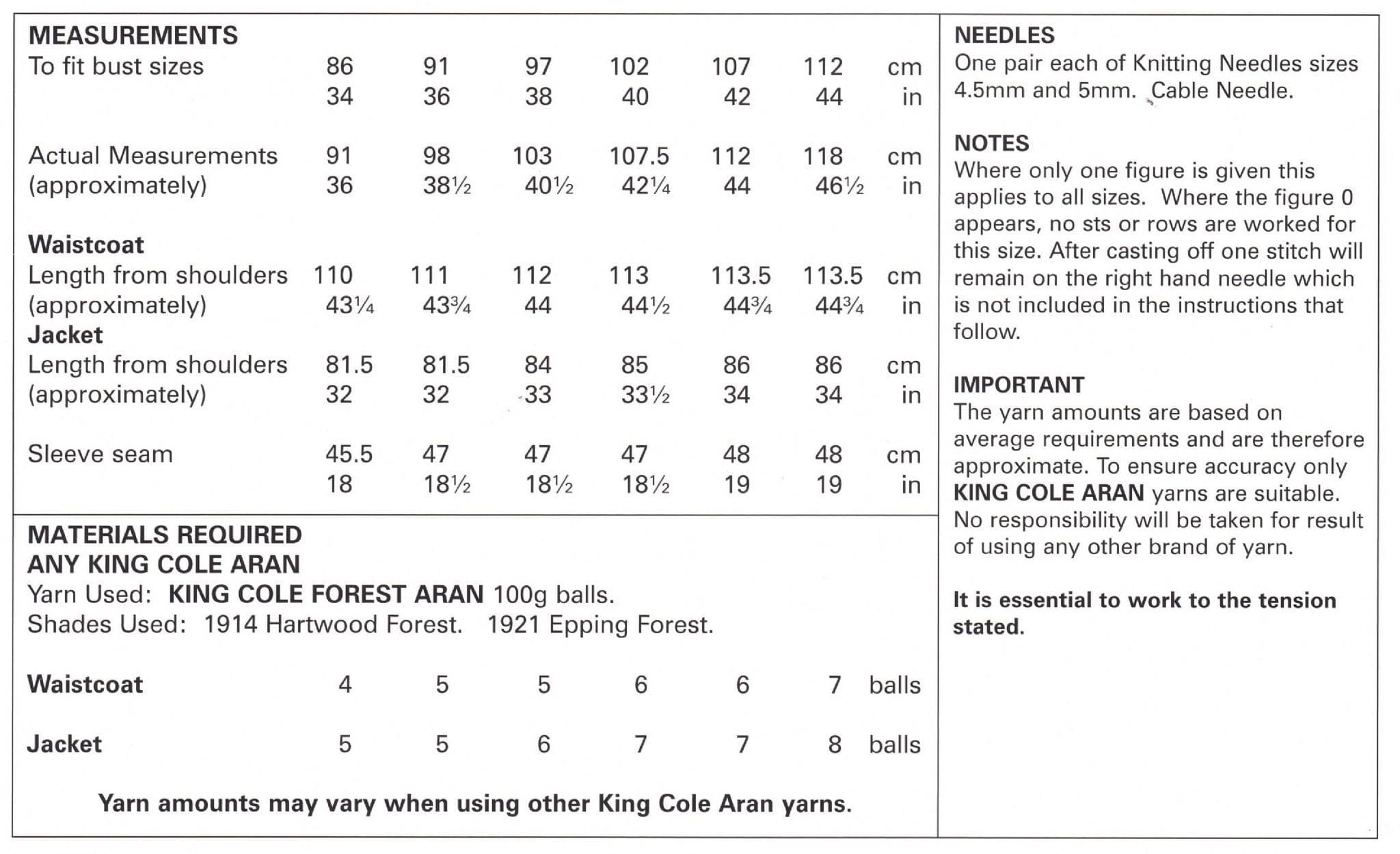 King Cole Ladies Waistcoat & Jacket Knitting Pattern in Forest Aran 5656