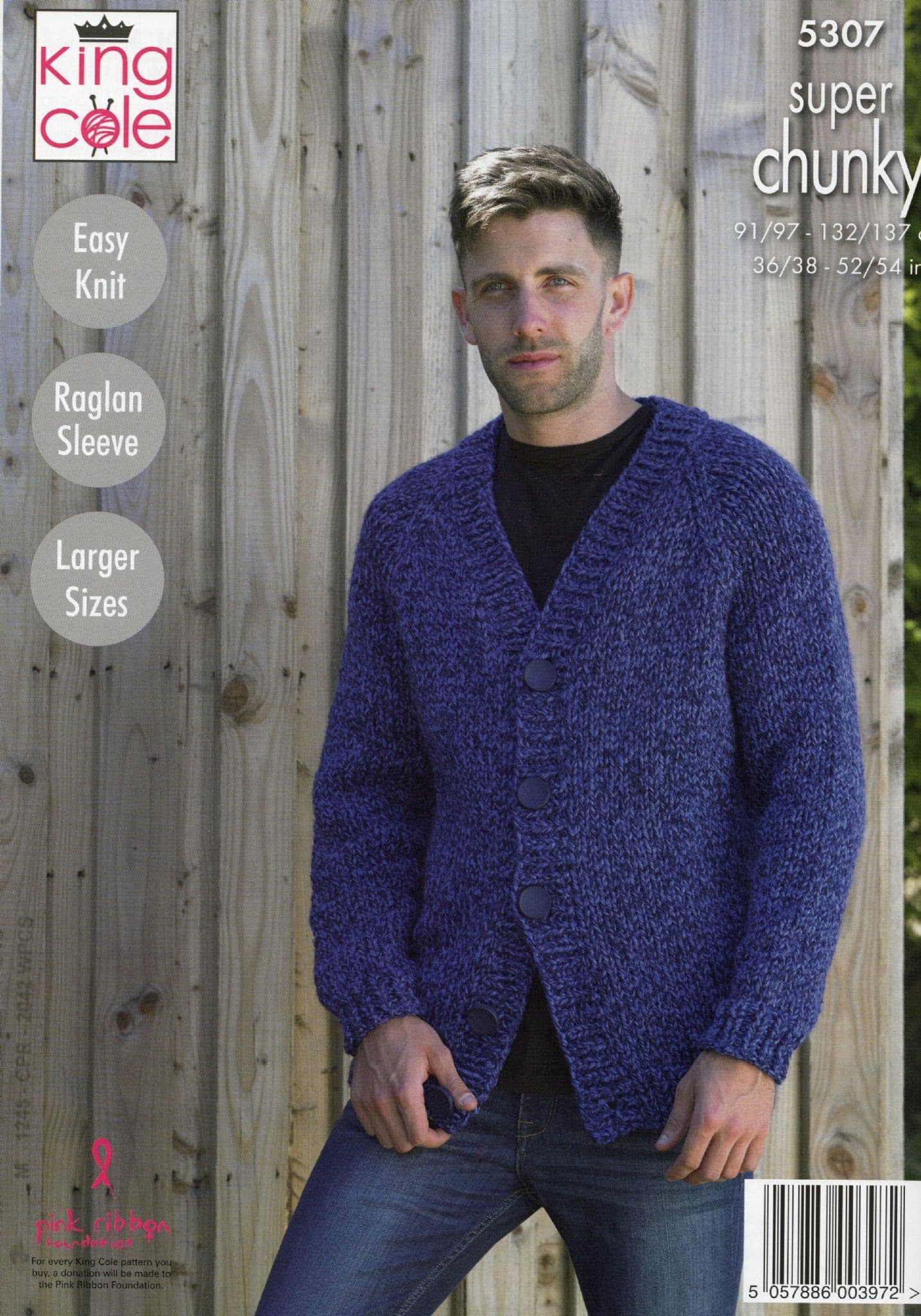 King Cole Men s V Neck Cardigan & Sweater Knitting Pattern in Stormy ...