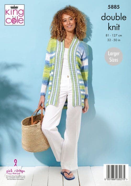 King Cole Sweater & Jacket Knitting Pattern in Tropical Beaches DK 5885