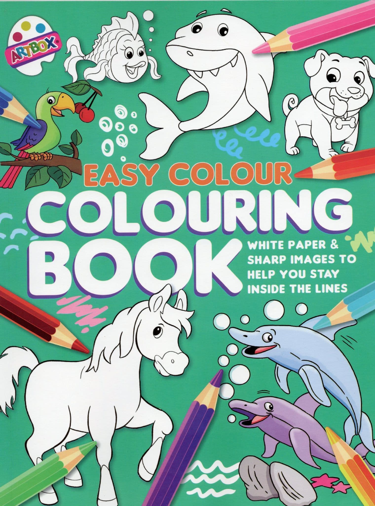 Large Artbox Easy Colour Colouring Book 2 Types