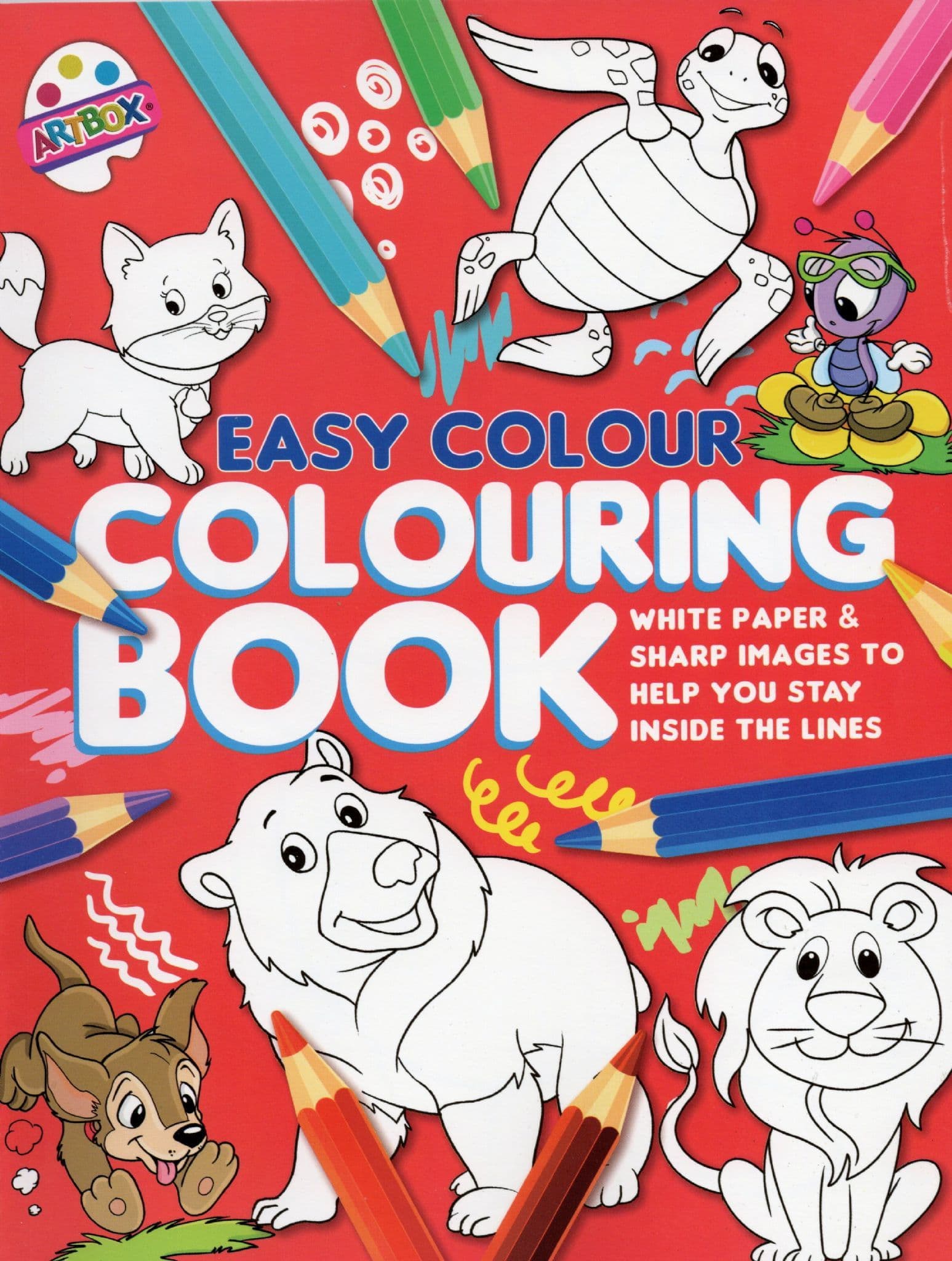 Large Artbox Easy Colour Colouring Book 2 Types