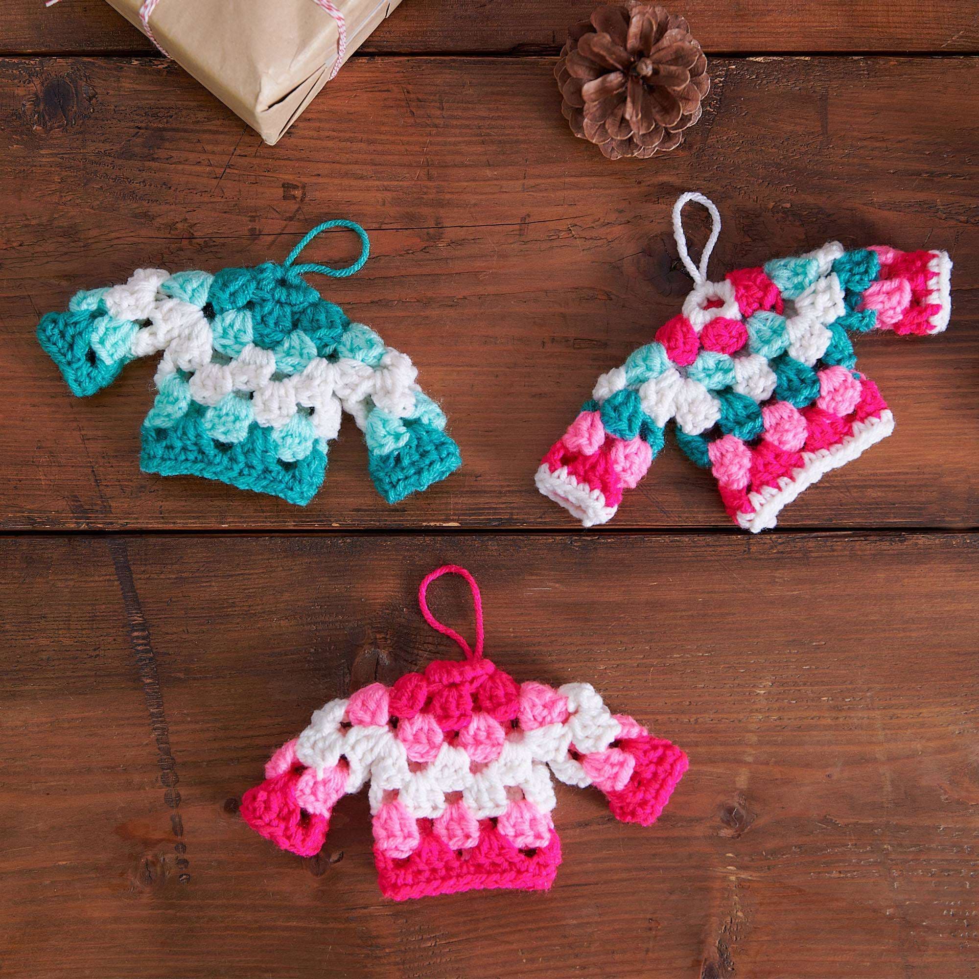Red Heart Crochet Granny Sweater Ornament Free Download