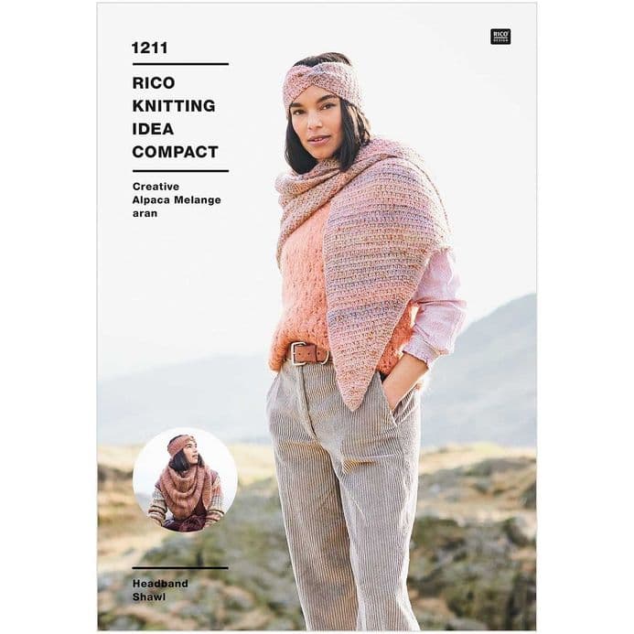 Rico Aran Knitting Pattern Ladies Headband and Shawl 1211