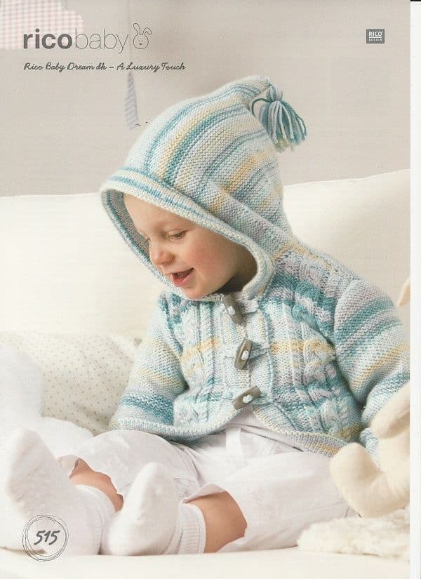 Rico Babies Cabled Jackets Knitting Pattern in Baby Dream DK 515