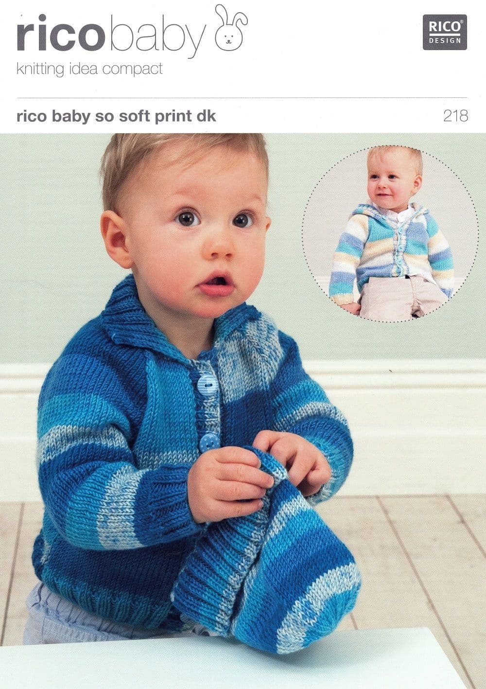 Rico Babies Cardigans Knitting Pattern in Baby So Soft DK 218