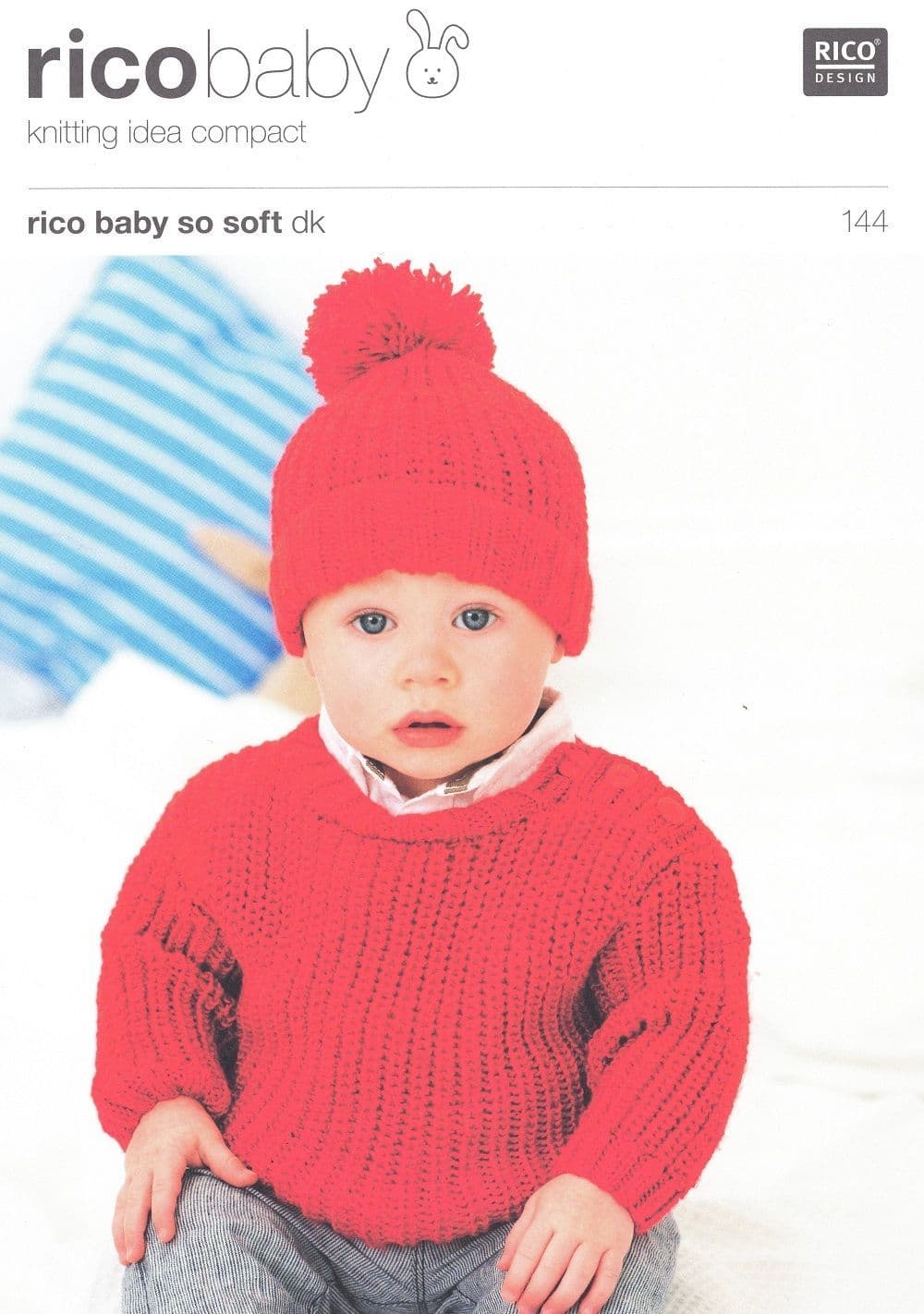 Rico Babies Sweater & Hat Knitting Pattern in Baby So Soft DK 144