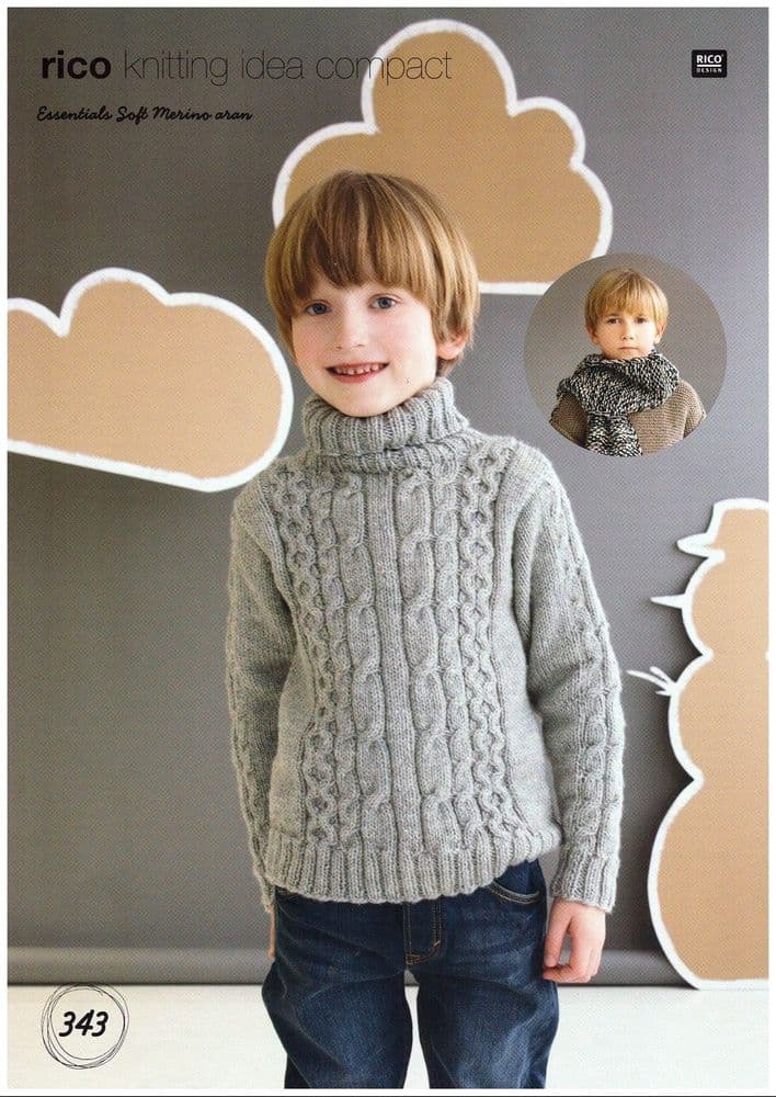 Rico Boys Jumper and Scarves Knitting Pattern in Essentials Soft Merino ...