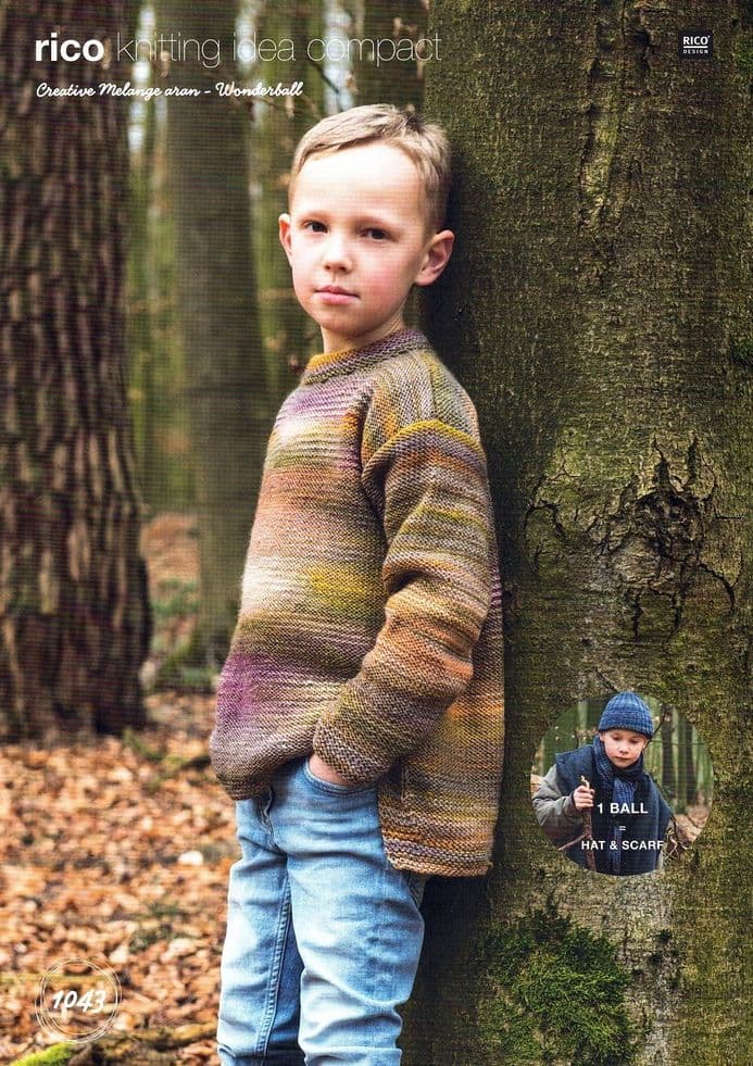 Rico Boys Sweater & Accessories Knitting Pattern in Creative Melange ...