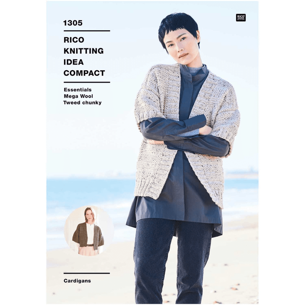 Rico Ladies Cardigan Knitting Pattern in Essentials Mega Wool Tweed 1305