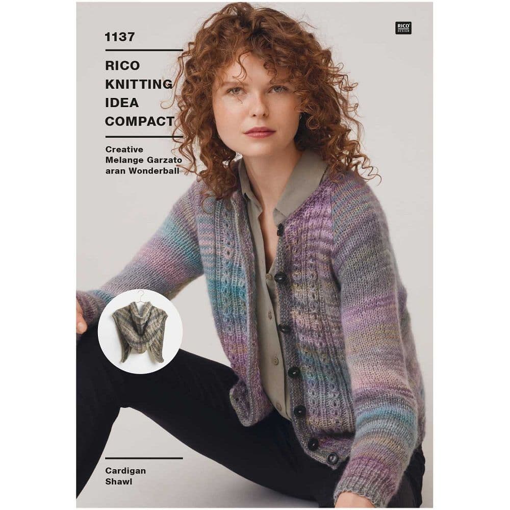 Rico Ladies Cardigan & Shawl Knitting Pattern in Melange Garzato Aran ...