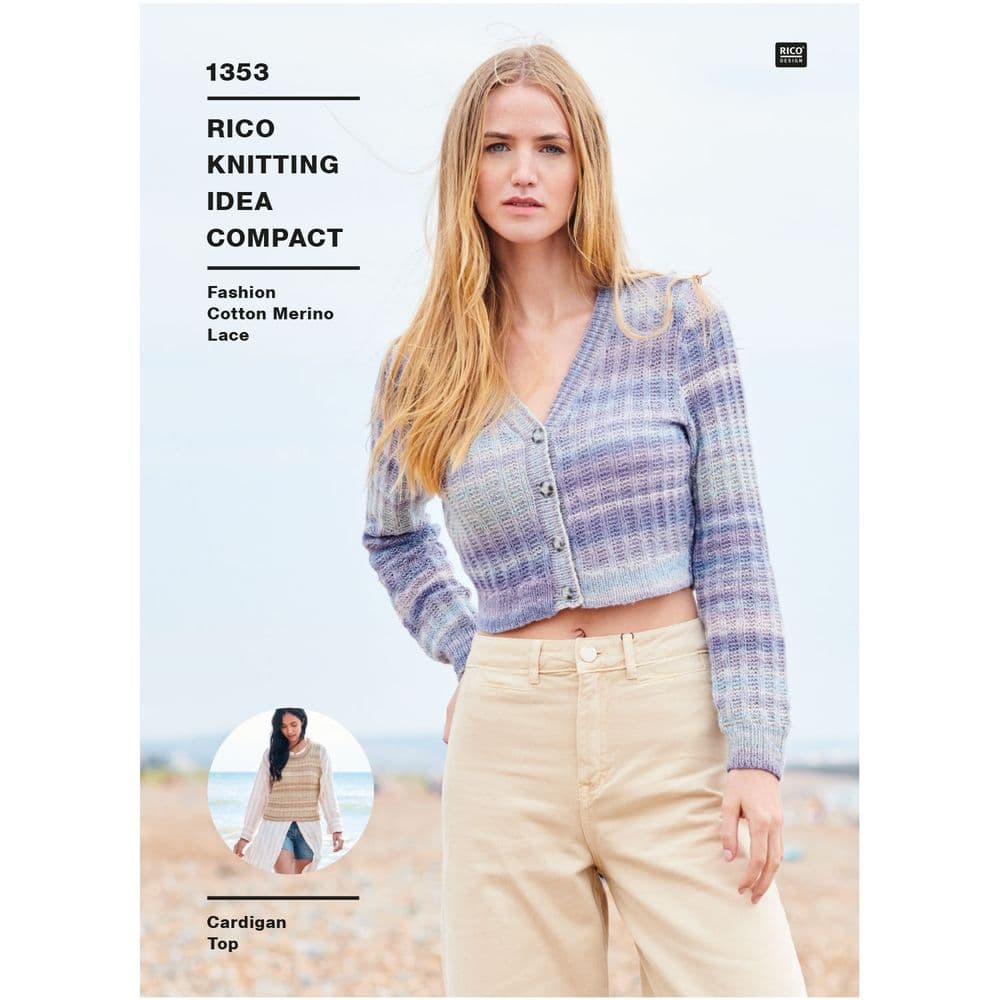 Rico Ladies Cardigan / Top Knitting Pattern in Lazy Hazy Summer Cotton ...