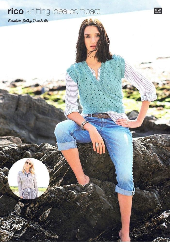 Rico Ladies Cardigans Knitting Pattern in Creative Silky Touch DK 715