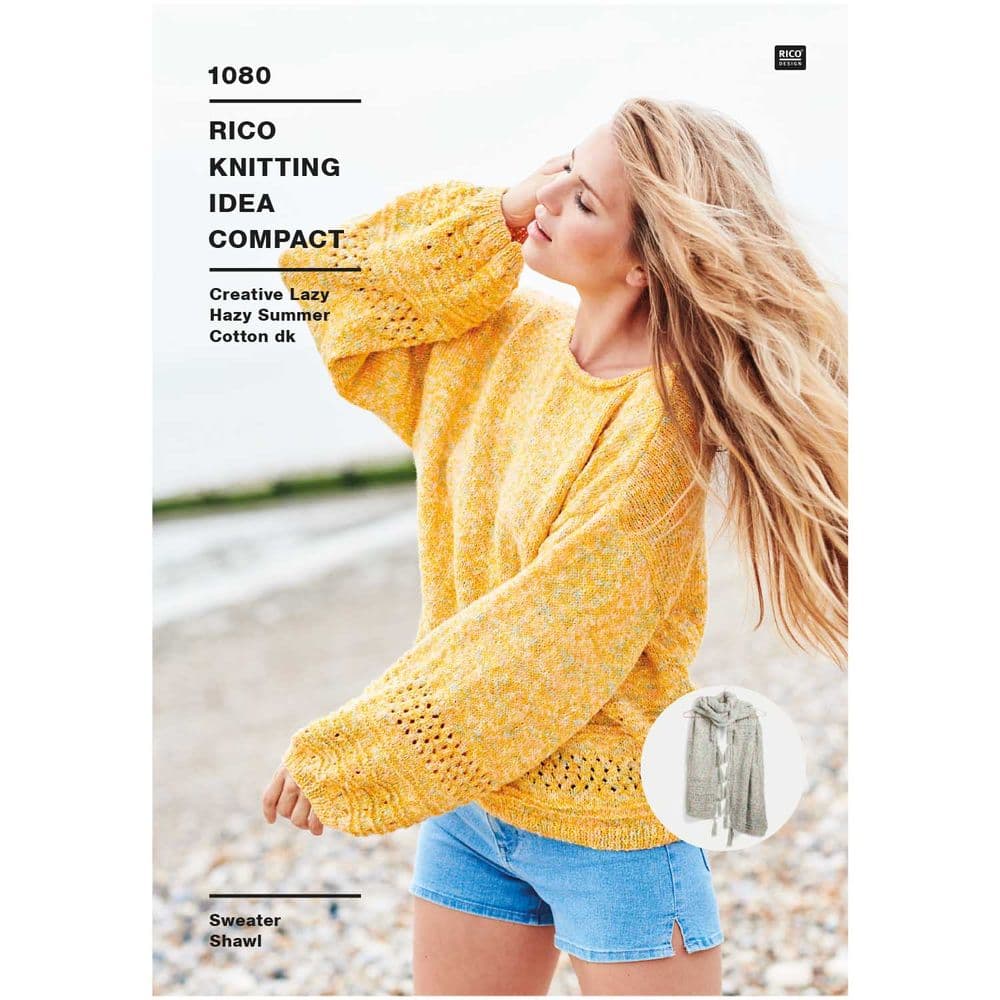 Rico Ladies Shawl / Sweater Knitting Pattern in Lazy Hazy Summer Cotton ...