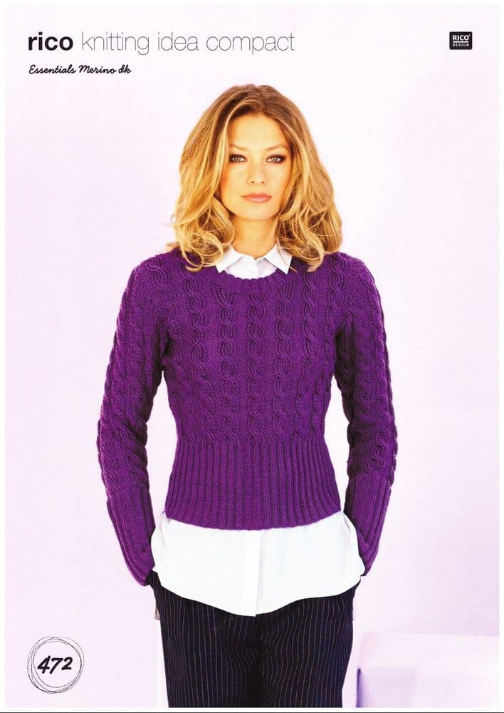 Rico Ladies Sweater and Cardigan Knitting Pattern in Essentials Merino ...