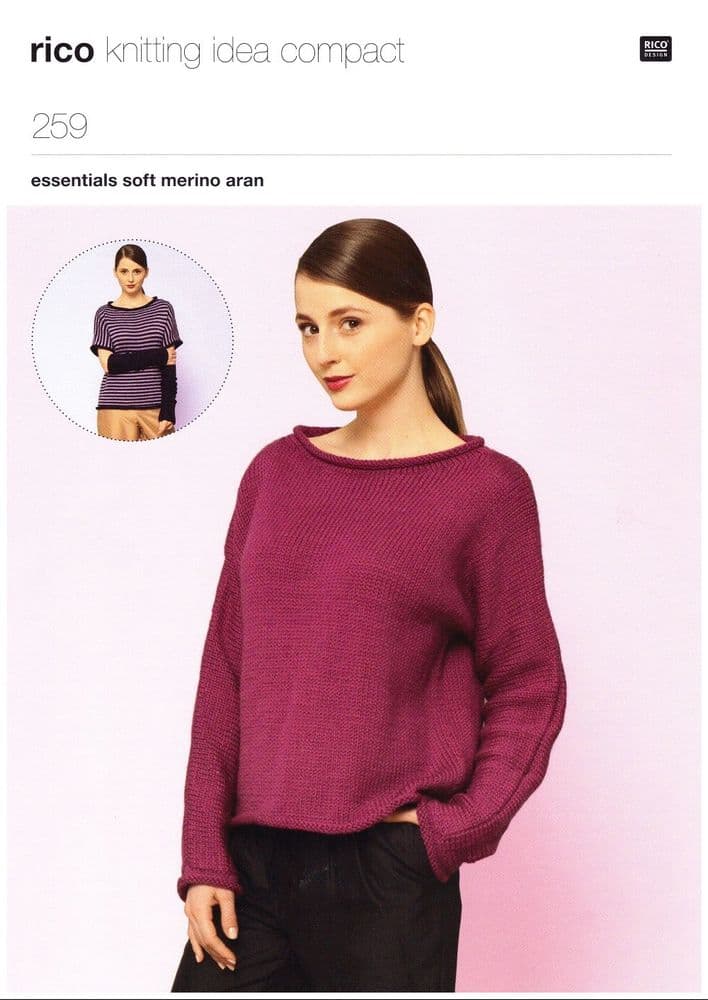 Rico Ladies Sweater and Cuffs Knitting Pattern in Essentials Soft ...