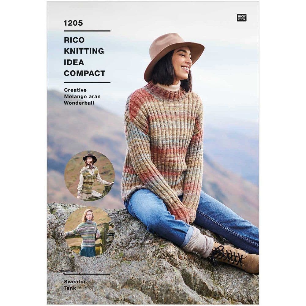 Rico Ladies Sweater Knitting Pattern in Creative Alpaca Melange Aran 1205