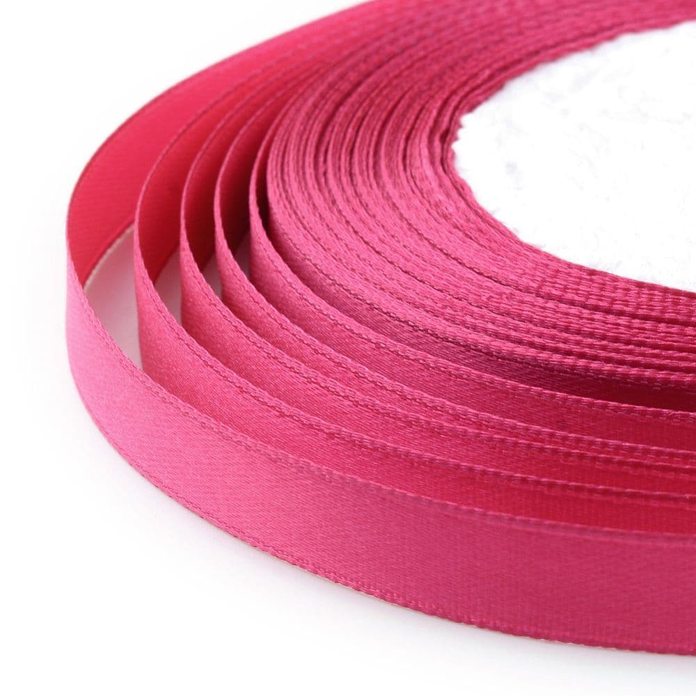 Satin Effect Ribbon Polyester 6mm Wide - Multiple Colours 22 Metre Roll
