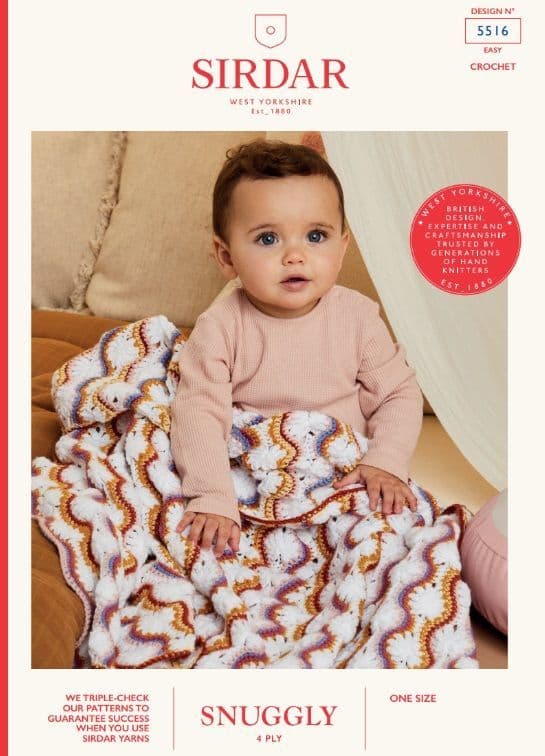 Sirdar Babies Blanket Crochet Pattern in Snuggly 4ply - 5516 PDF DOWNLOAD