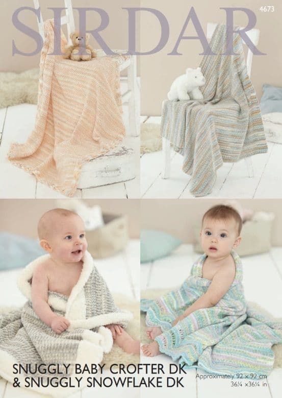 Sirdar Babies Blankets Knitting Pattern in Baby Crofter DK - 4673 PDF ...