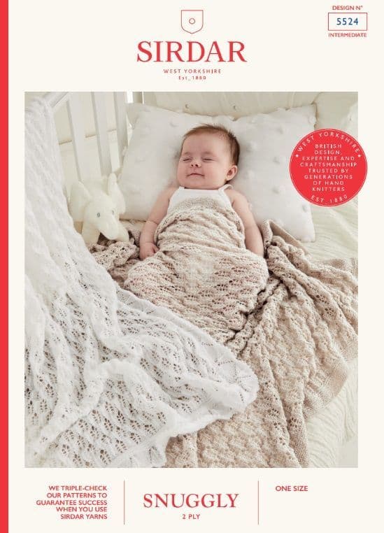 Sirdar Babies Blankets Knitting Pattern in Snuggly 2ply - 5524 PDF DOWNLOAD