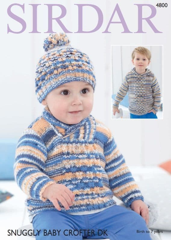 Sirdar Babies/Boys Sweaters & Hat Knitting Pattern in Baby Crofter DK ...