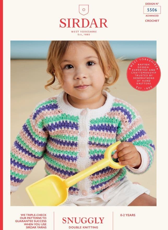 Sirdar Babies Cardigan Crochet Pattern in Snuggly DK - 5506 PDF DOWNLOAD