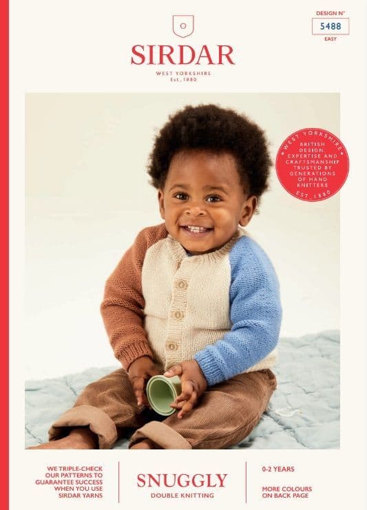 Sirdar Babies Cardigan Knitting Pattern in Snuggly DK - 5488 PDF DOWNLOAD
