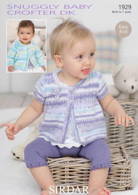 Sirdar Babies/Girls Cardigans Knitting Pattern in Baby Crofter DK ...