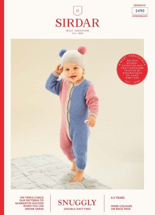 Sirdar Babies Romper Knitting Pattern in Snuggly DK - 5490 PDF DOWNLOAD