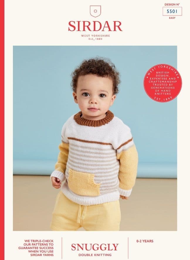 Sirdar Babies Sweater Knitting Pattern in Snuggly DK - 5501 PDF DOWNLOAD