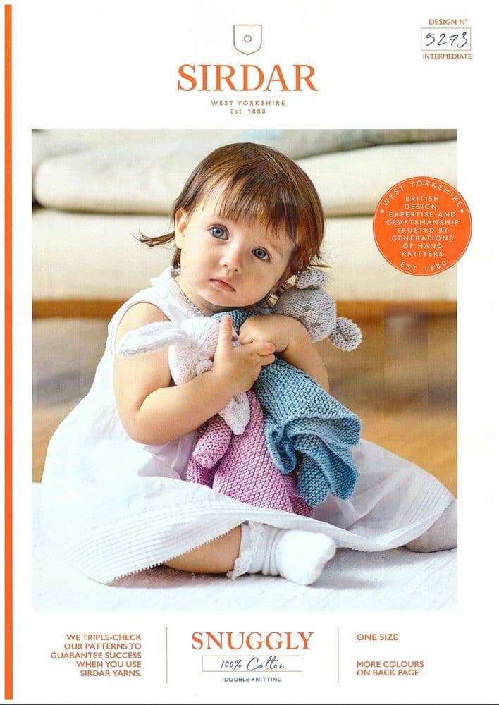 Sirdar Babies Toys Knitting Pattern in Snuggly 100 Cotton DK 5273
