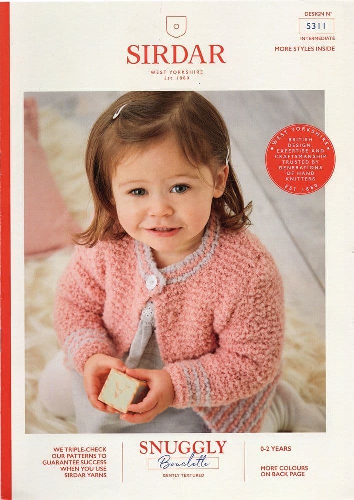 Sirdar Baby Cardigan Knitting Pattern in Bouclette 5311