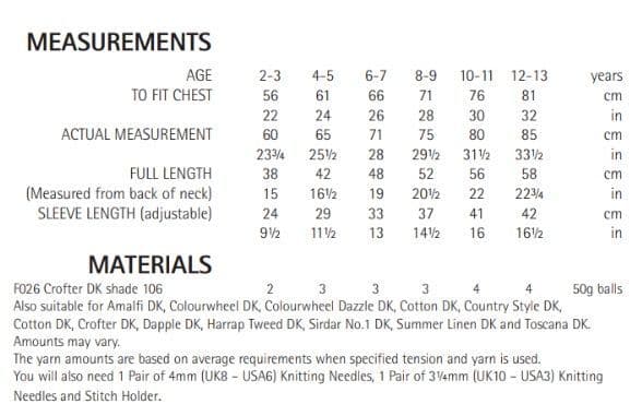 Sirdar Boys Sweater Knitting Pattern in Crofter DK - 2491 PDF DOWNLOAD