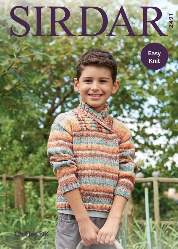 Sirdar Boys Sweater Knitting Pattern in Crofter DK - 2491 PDF DOWNLOAD