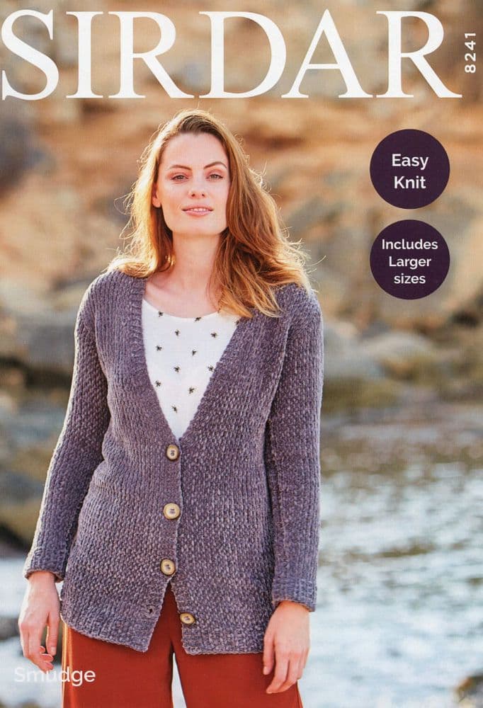 Sirdar Cardigan Knitting Pattern in Smudge 8241
