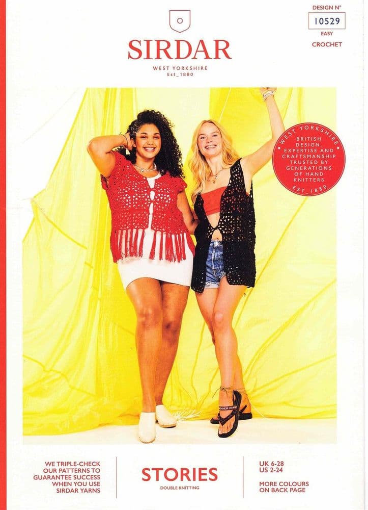 Sirdar Fringe Vest Crochet Pattern in Stories DK - 10529 PDF DOWNLOAD
