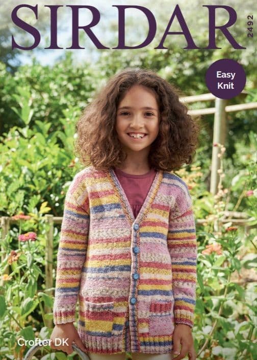 Sirdar Girls Cardigan Knitting Pattern in Crofter DK - 2492 PDF DOWNLOAD