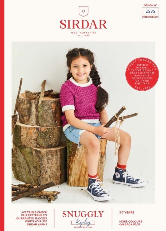 Sirdar Girls Sweater Knitting Pattern in Snuggly Replay DK - 2595 PDF ...