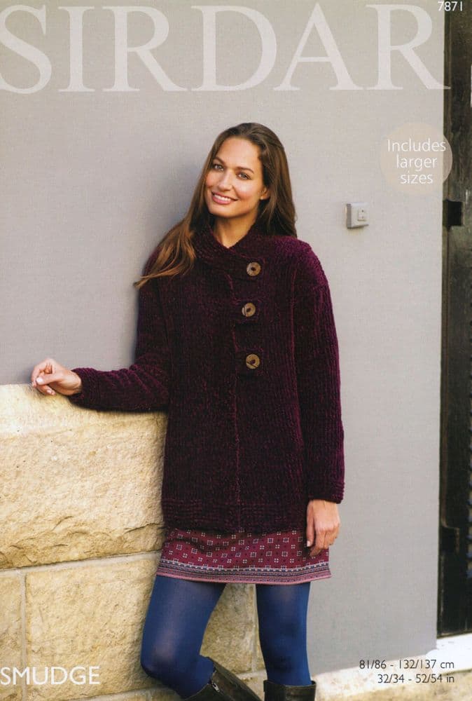 Sirdar Jacket Knitting Pattern in Smudge 7871