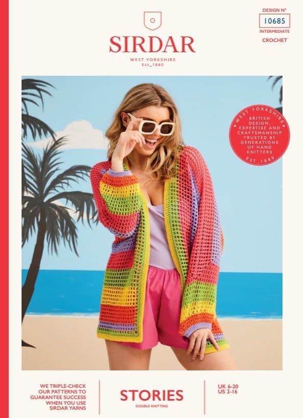 Sirdar Ladies Cardigan Crochet Pattern in Stories DK - 10685 PDF DOWNLOAD